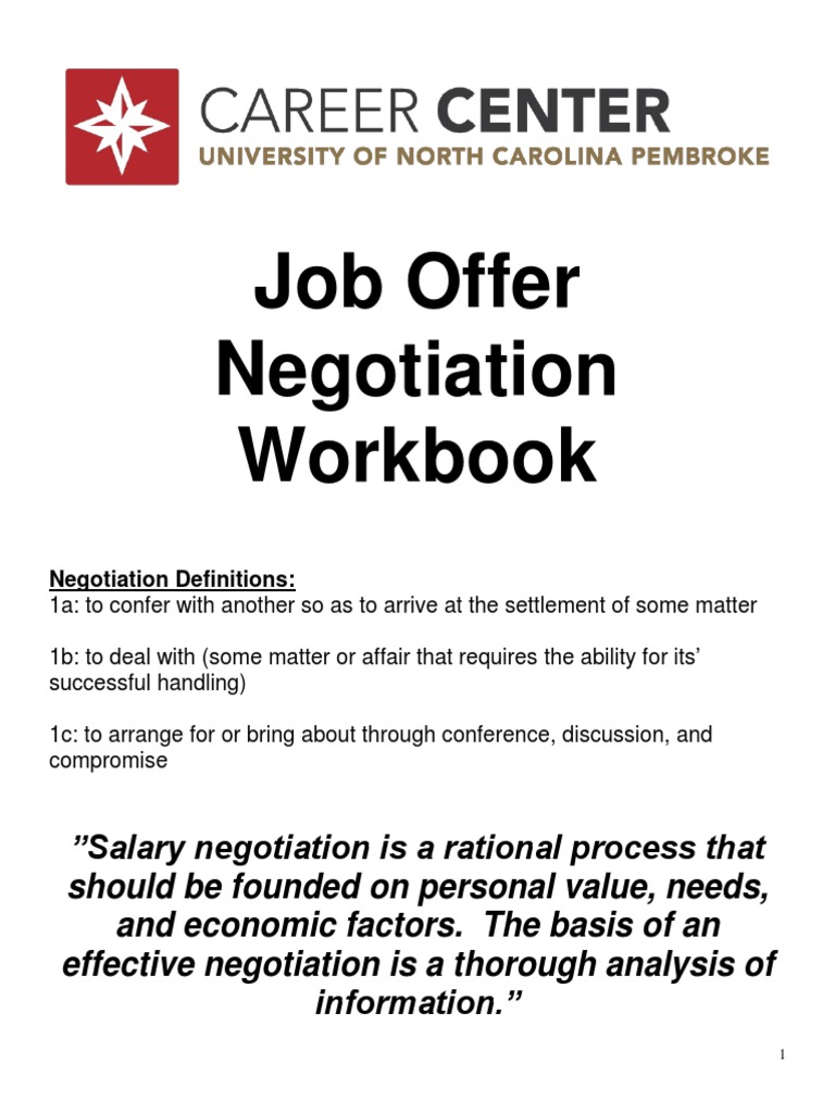 Job Offer Negotiation Workbook | PDF | Cost Of Living | Insurance