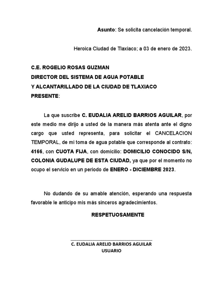 Baja de Toma de Agua | PDF