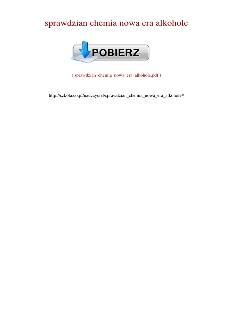 sprawdzian chemia nowa era alkohole | PDF