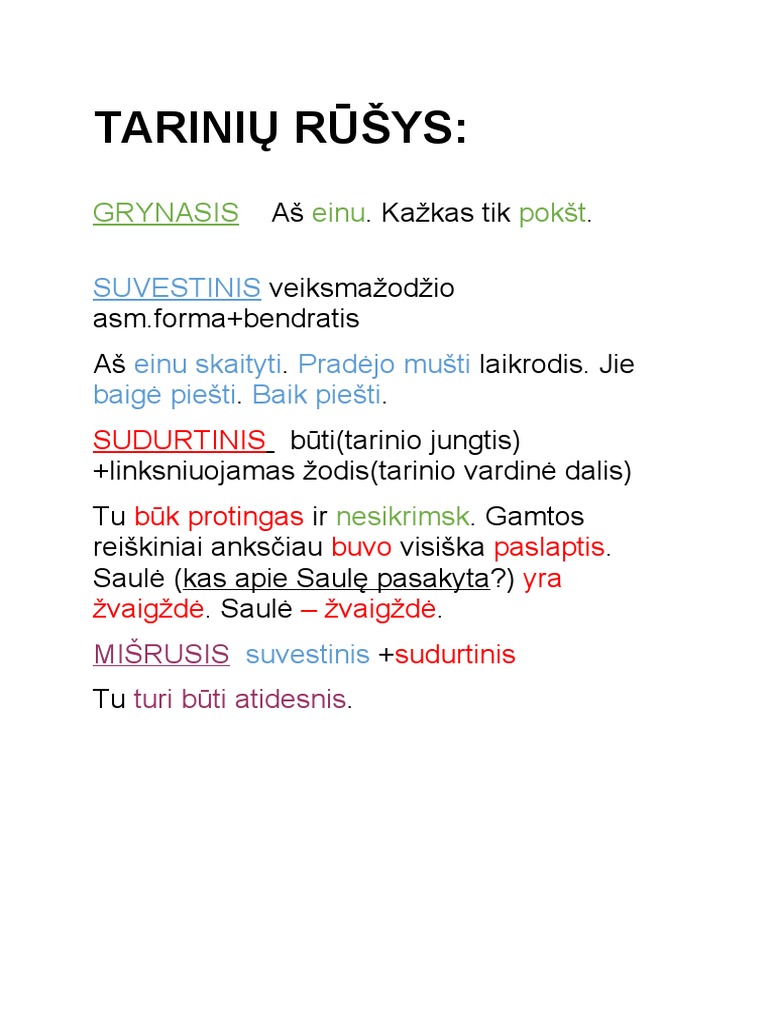 TARINIŲ RŪŠYS | PDF