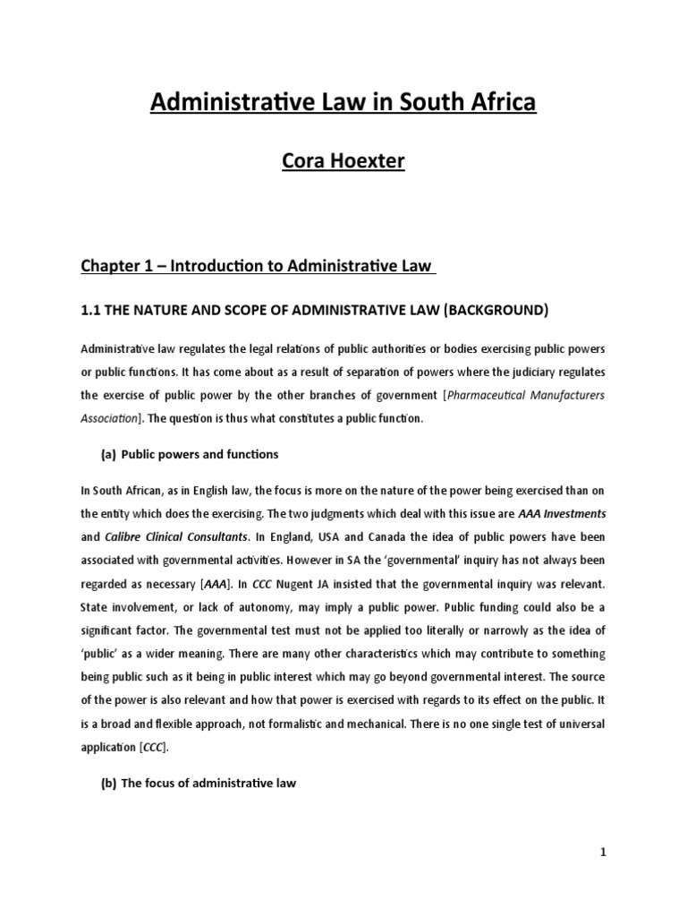 Administrative Law in South Africa summary | PDF | Common Law | Administrative Law