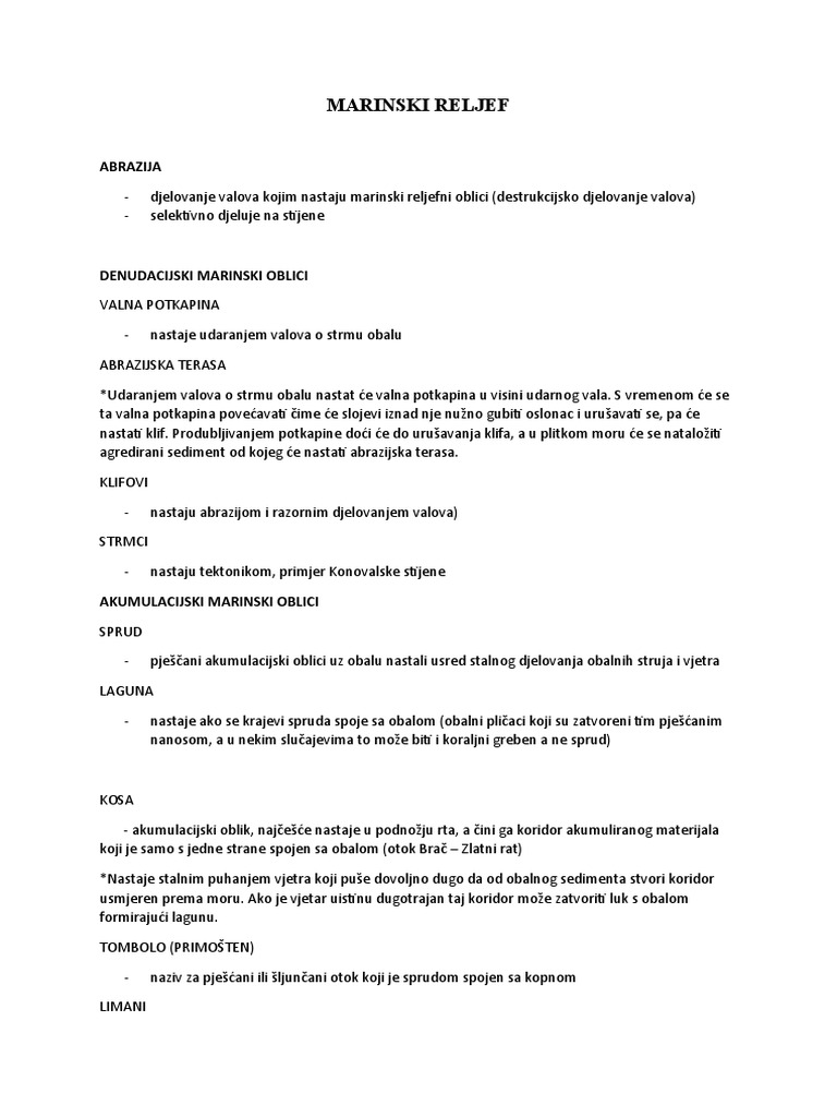 Marinski Reljef | PDF