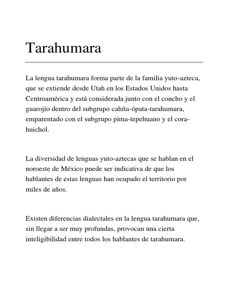 Tarahumara | PDF