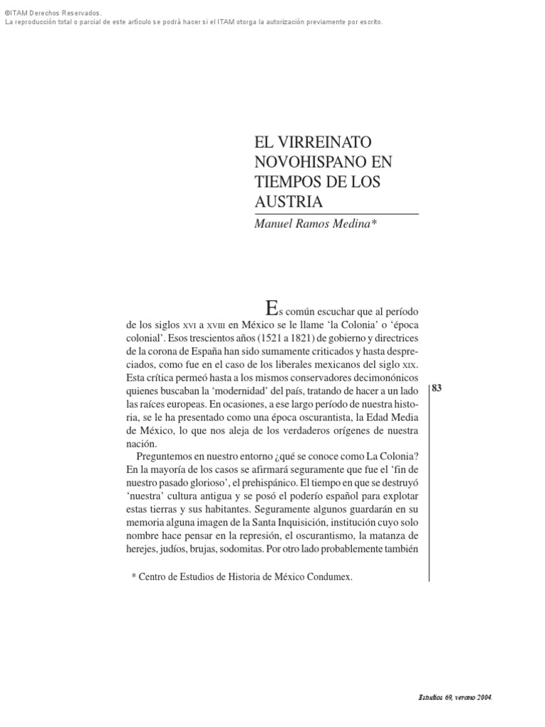 El Virreinato Novohispano en Los Tiempos de Austria | PDF | Nueva españa | México
