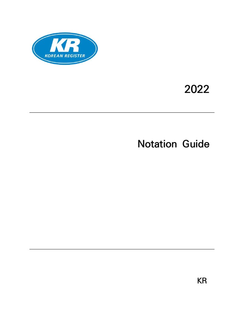 KR Notation Guide 2022 (English) | PDF
