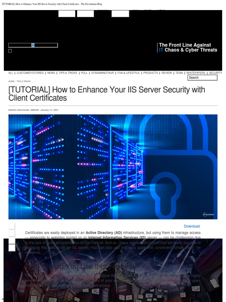 (TUTORIAL) How To Enhance Your IIS Server Security With Client ...