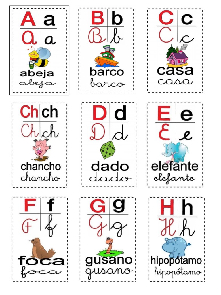 Abecedario en Tarjetas | PDF