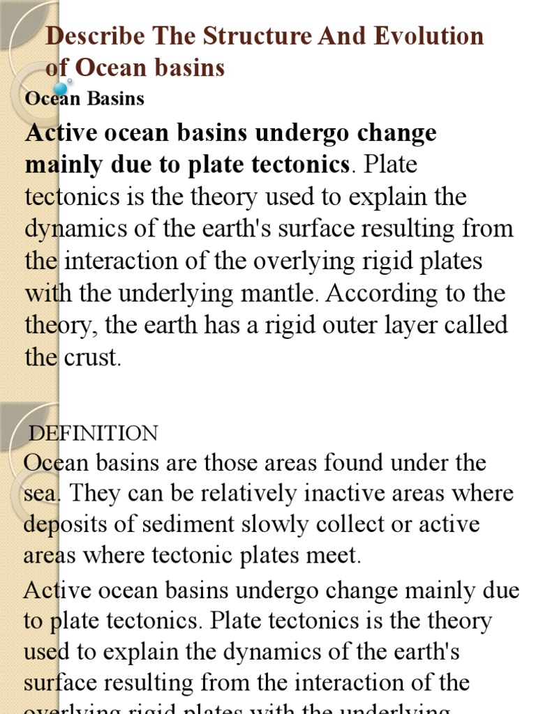 Structure and Evolution of Ocean Basins | PDF | Plate Tectonics ...