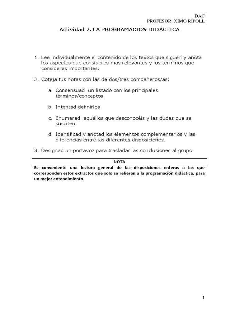 Act_7 Programación área | PDF | Evaluación | Plan de estudios