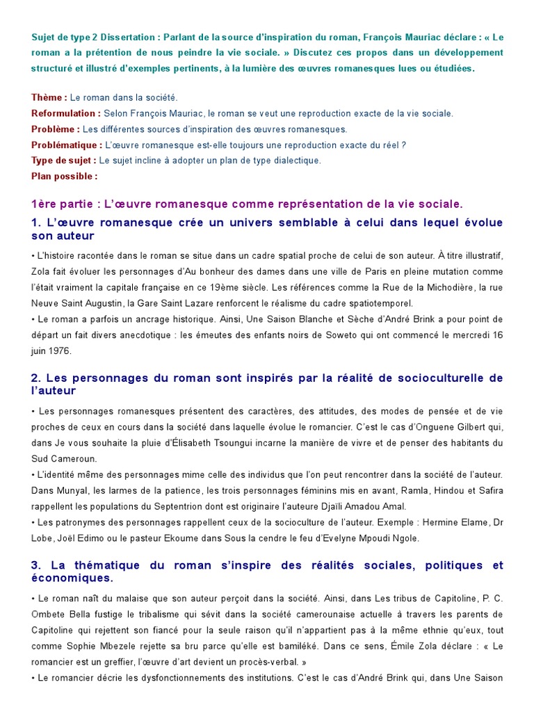 Corrigé Epreuve de Dissertation - Probatoire C, D, E, Ti - Session 2022 Cameroun | PDF