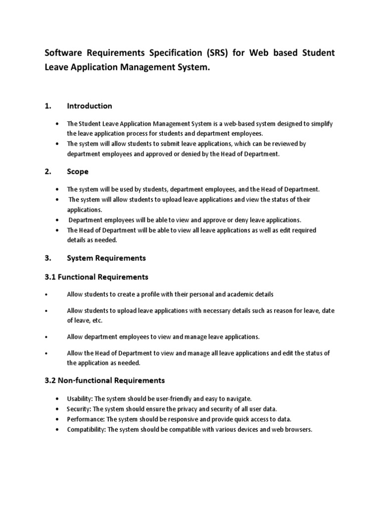 Software Requirements Specification | PDF