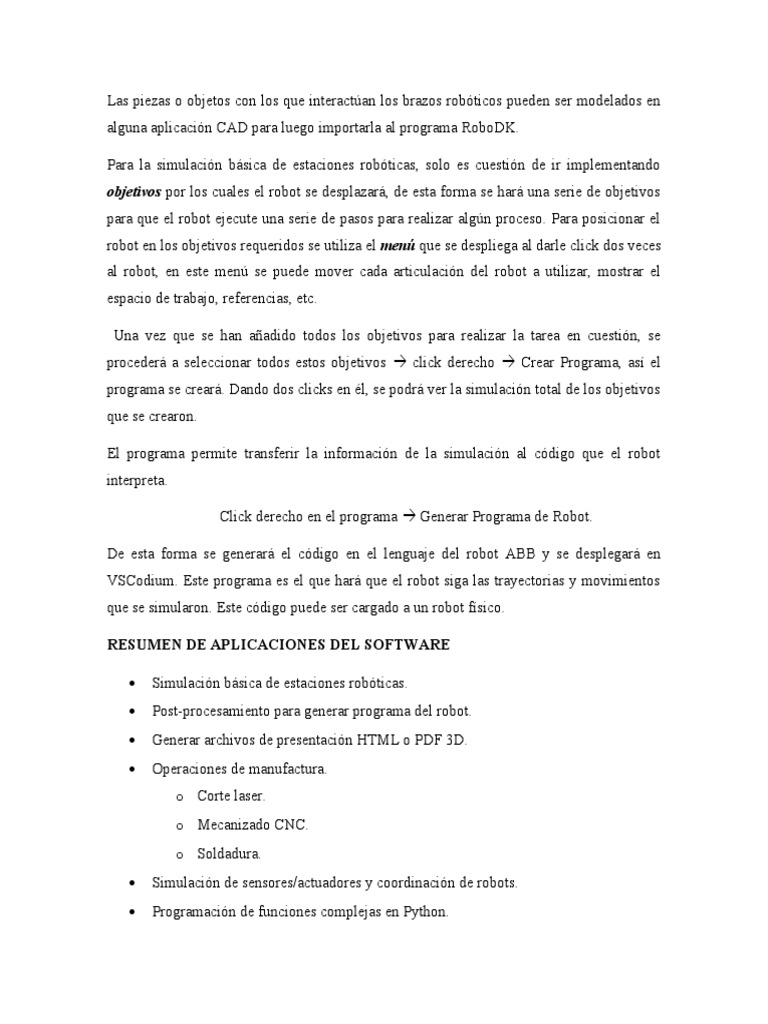 Simulador RoboDK | PDF