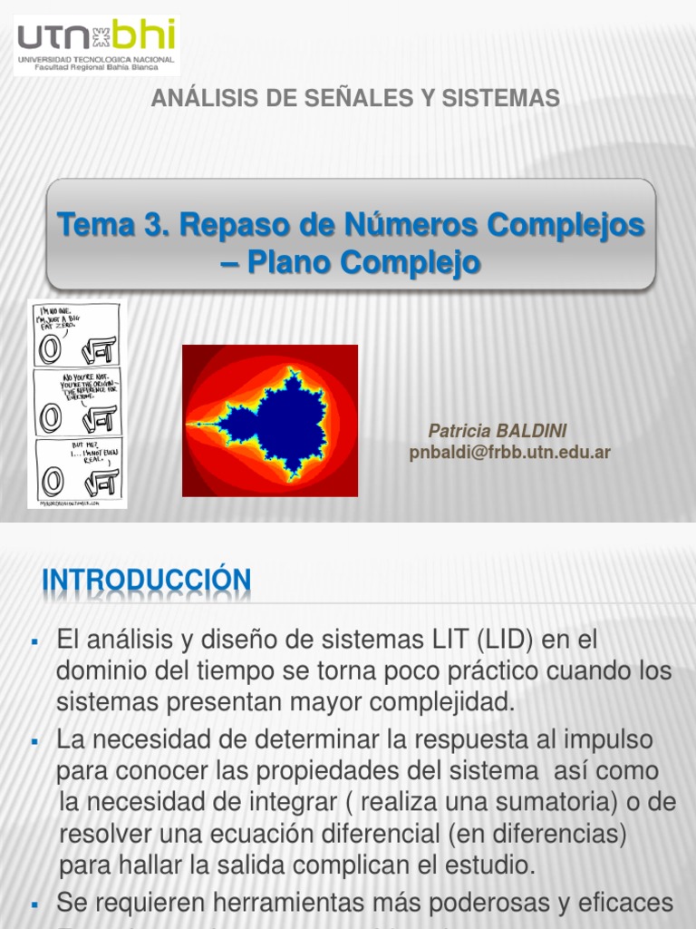 Tema 3. Repaso de Números Complejos - Plano Complejo: Análisis de ...