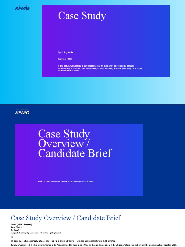 Operating Model Case Study Part 1 - Manager and Senior Manager Candidate | PDF | Limited ...