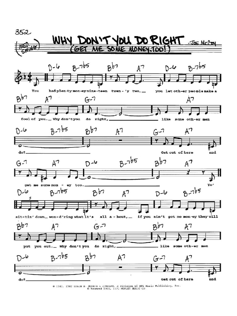 Why Don't You Do Right | PDF