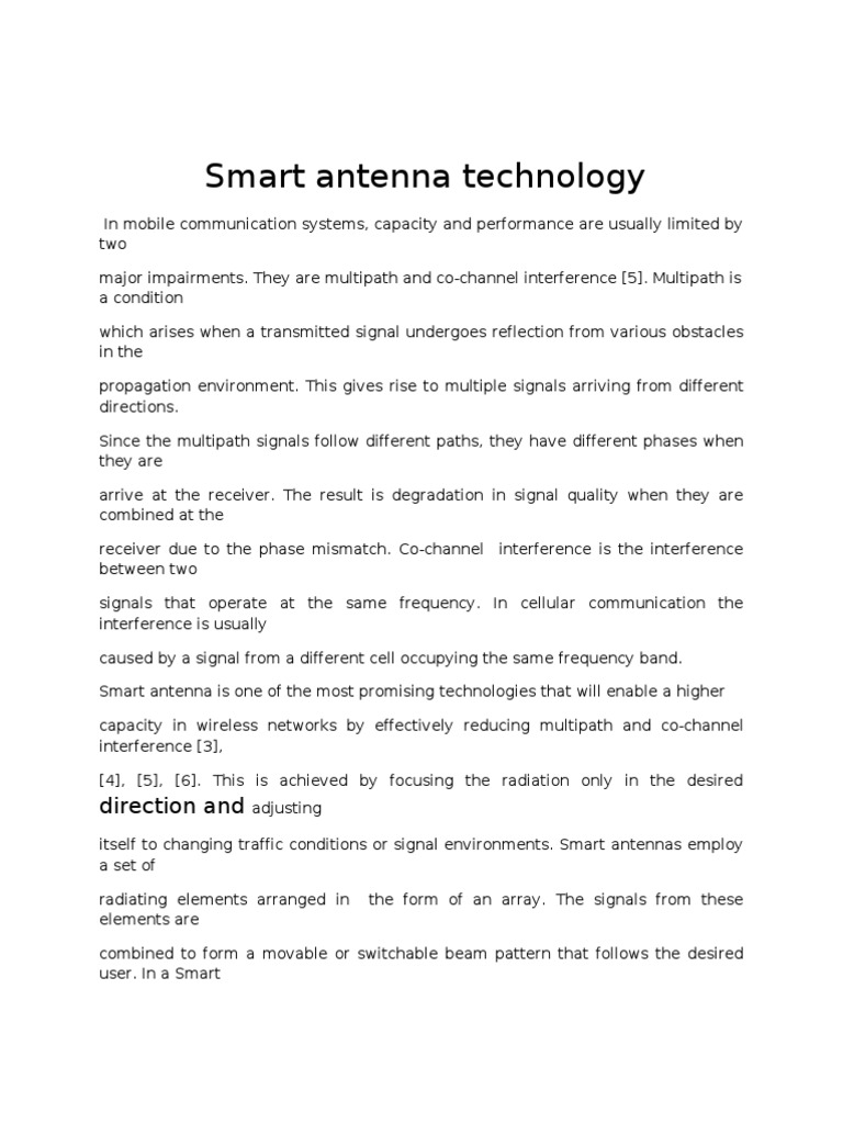 Smart Antenna Technology | PDF | Cellular Network | Antenna (Radio)