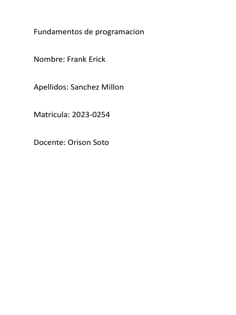 Fundamento de Programacion | PDF | Programación de computadoras | Lenguaje de programación