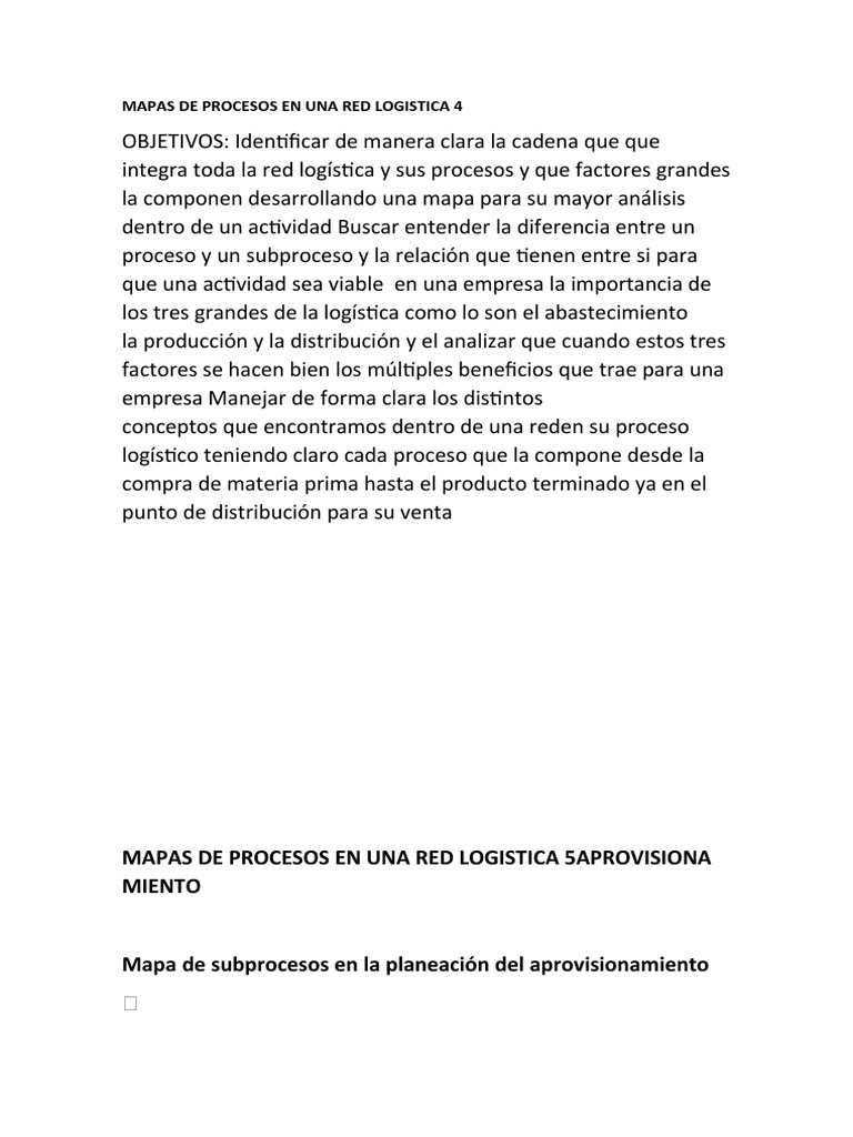 Mapas de Procesos Logísticos 4.0 | PDF | Logística | Obtención