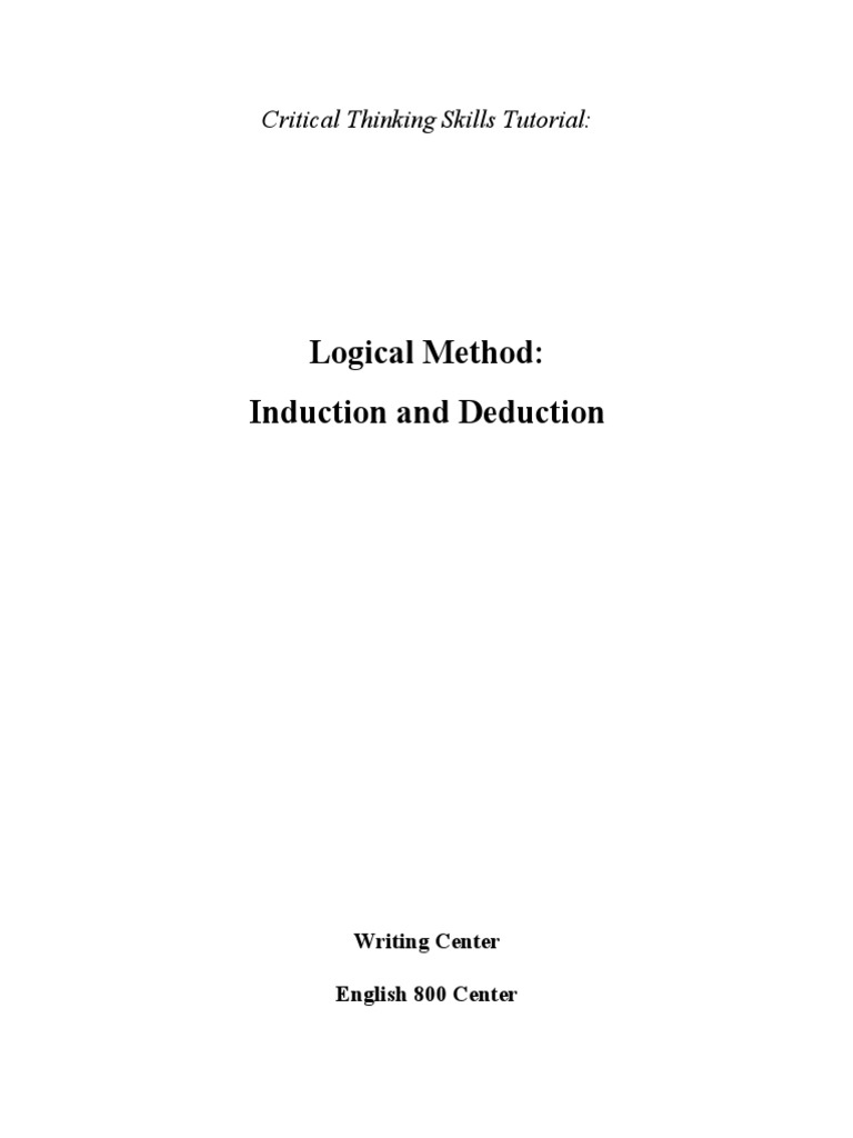 Logical Method - Induction Deduction | PDF