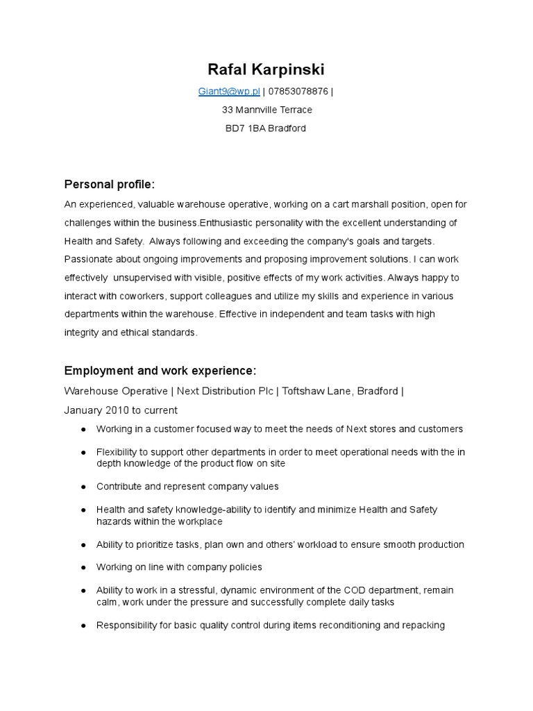 Rafal Karpinski CV | PDF