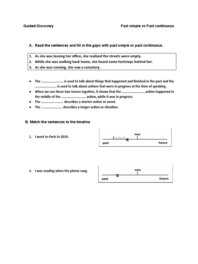 Guided Discovery - Past Simple and Past Continuous | PDF