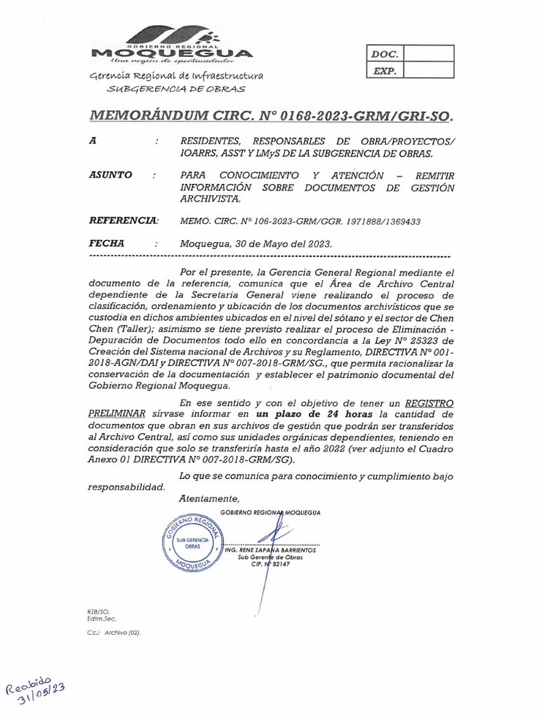 Memorandum Circ 168 | PDF