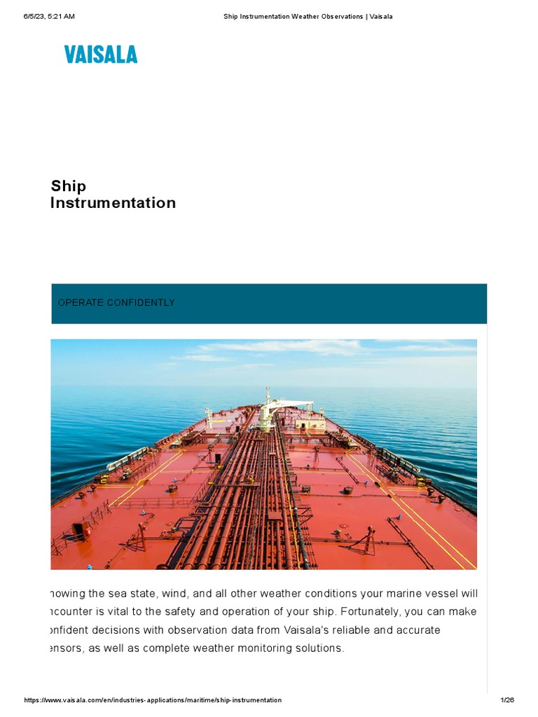 Ship Instrumentation Weather Observations - Vaisala | PDF