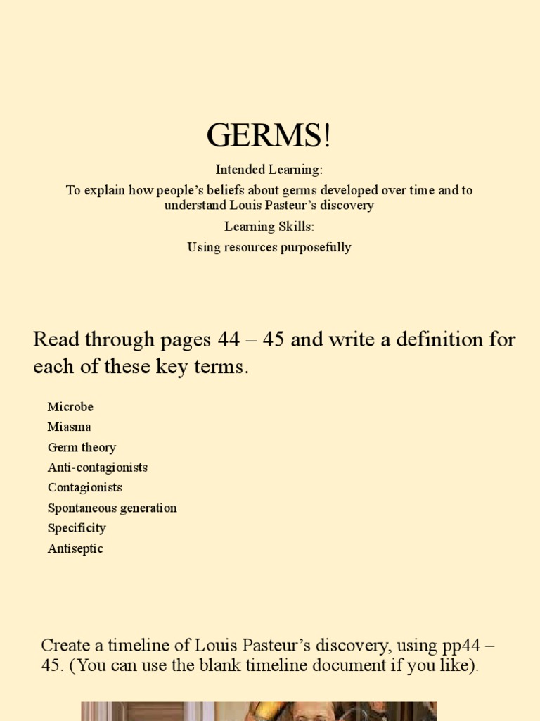 Louis Pasteur Germ Theory | PDF