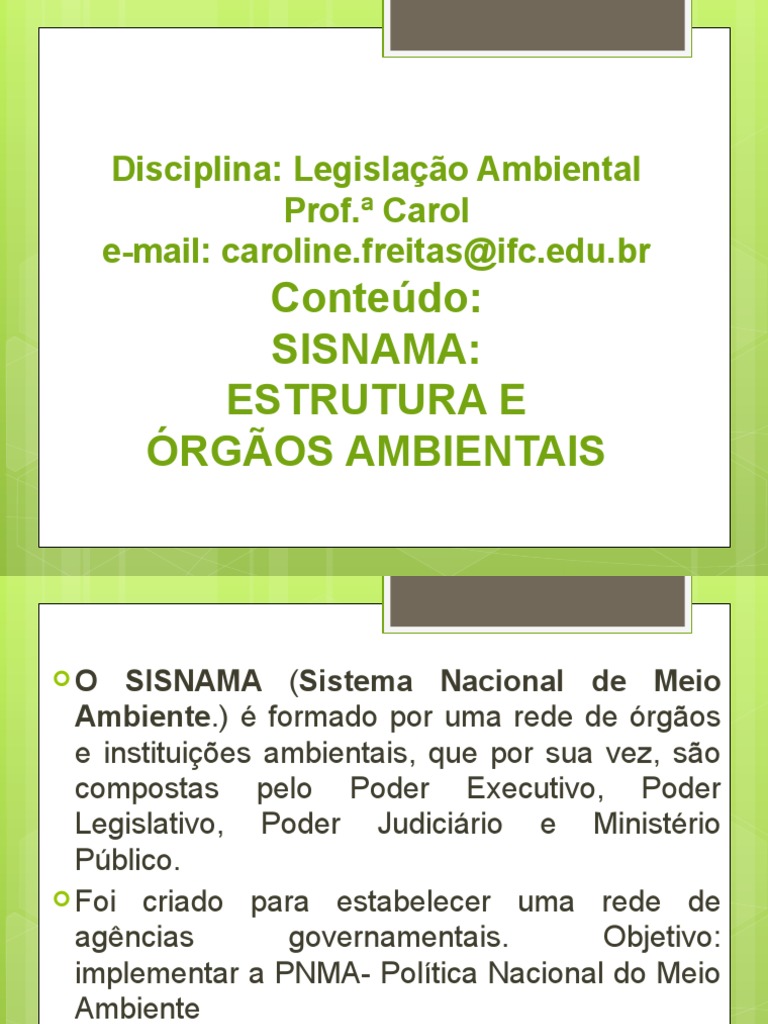 AULA SISNAMA e Rgos Ambientais 2 | PDF