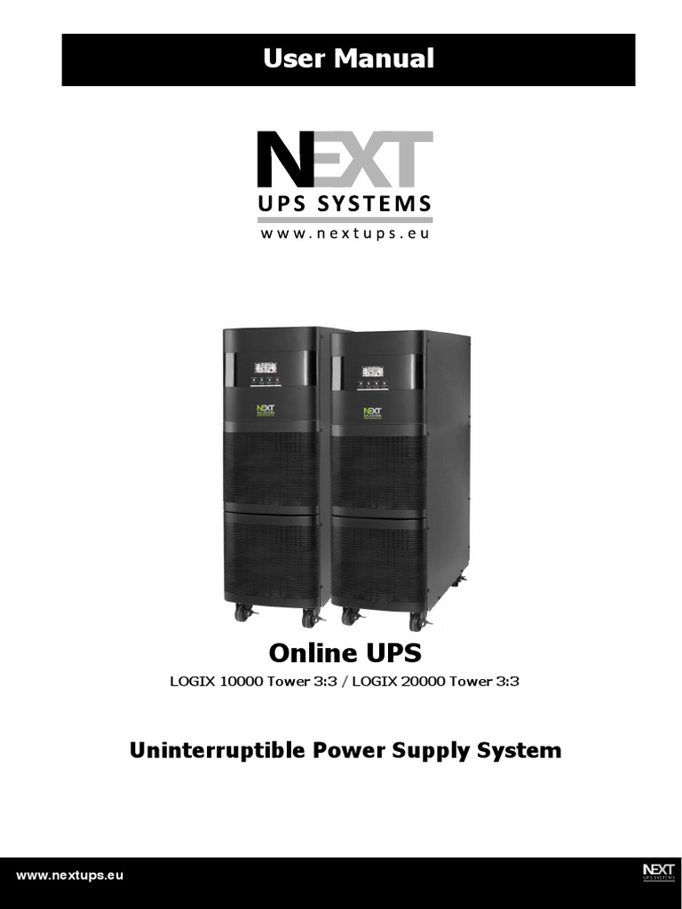 NEXT UPS Systems Logix Tower 3-3 Usermanual | PDF