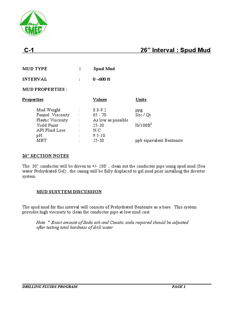 Emec Mud Program | PDF | Physical Sciences | Materials
