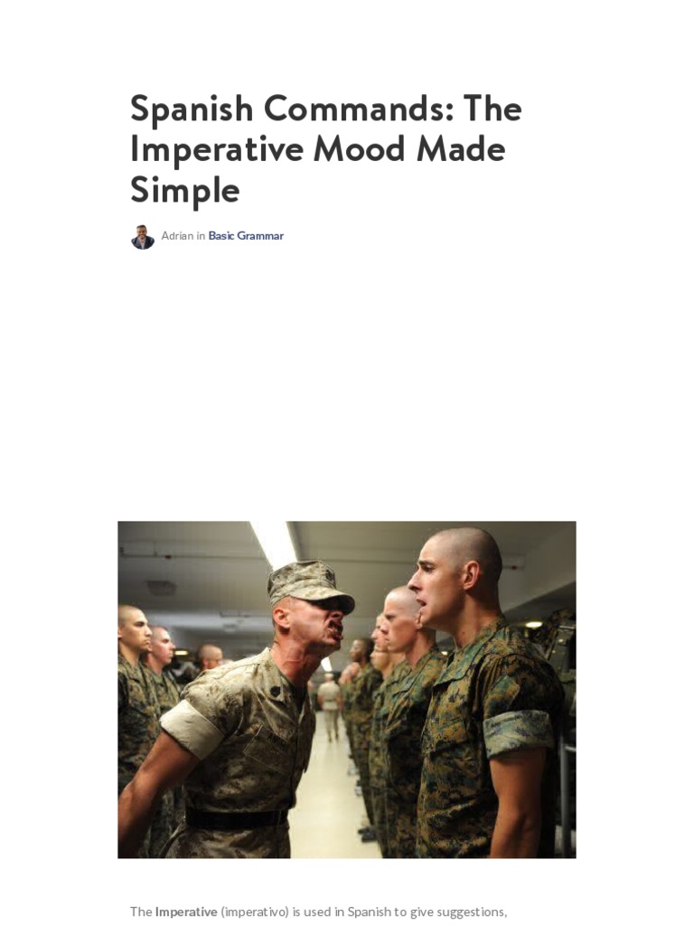 Baselang Basic Grammar Spanish Commands | PDF | Grammatical Conjugation ...