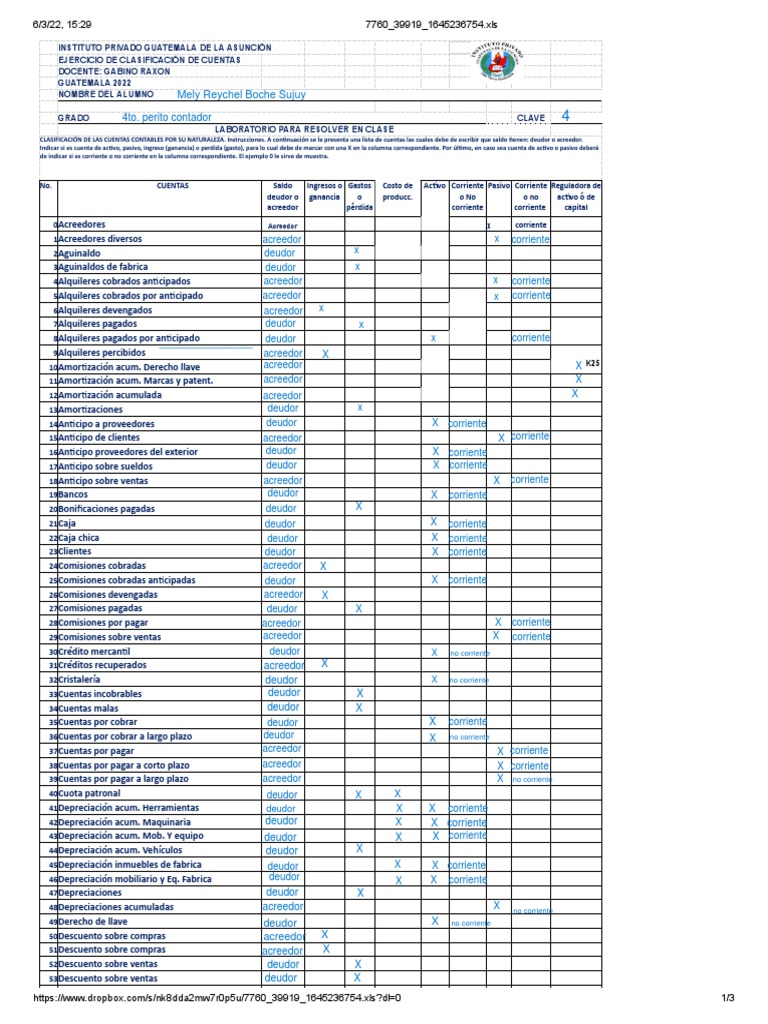 Clasificación de Cuentas Contables | PDF
