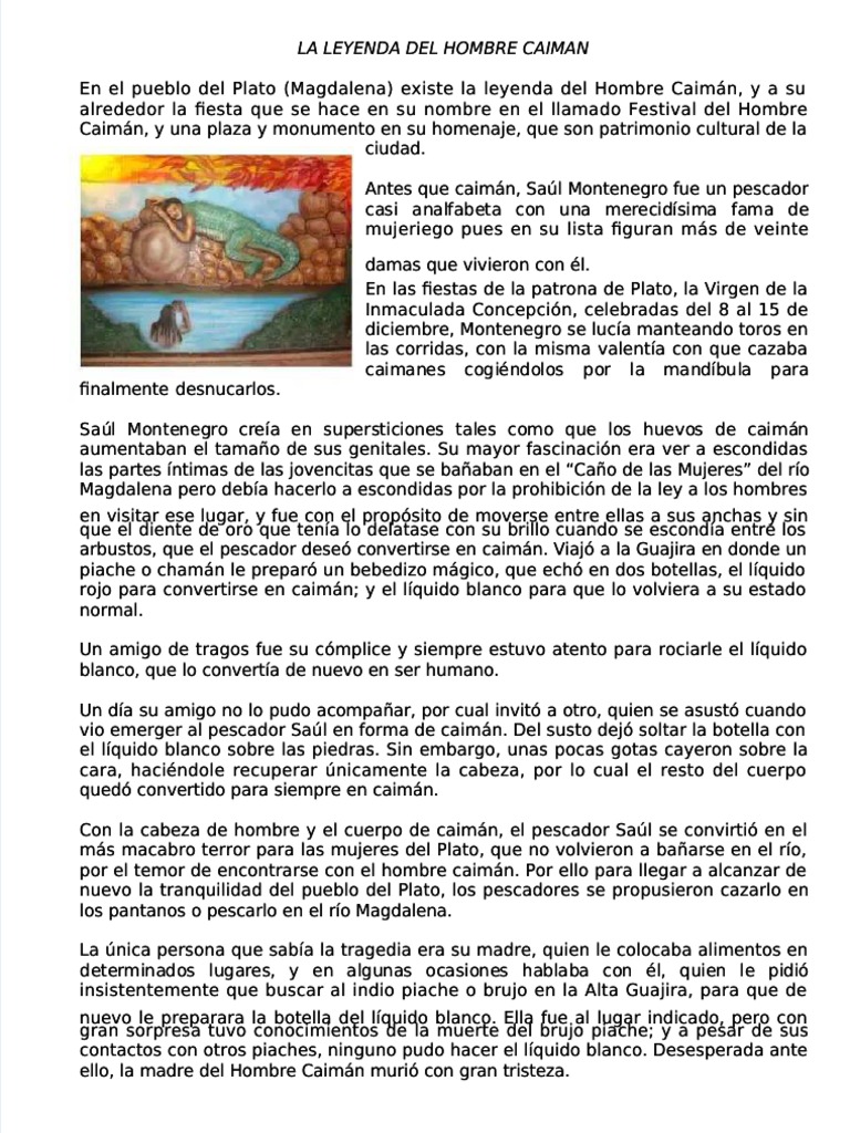 La Leyenda Del Hombre Caiman - Texto | PDF