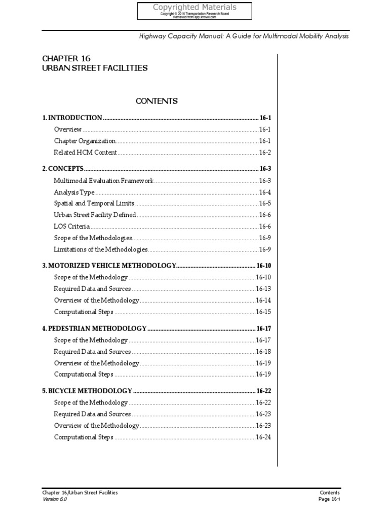 Chapter 16-Urban Street Facilities | PDF