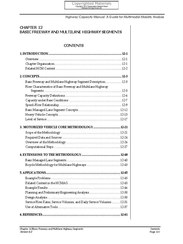 Chapter 12 Basic Freeway And Multilane Highway Segments Pdf