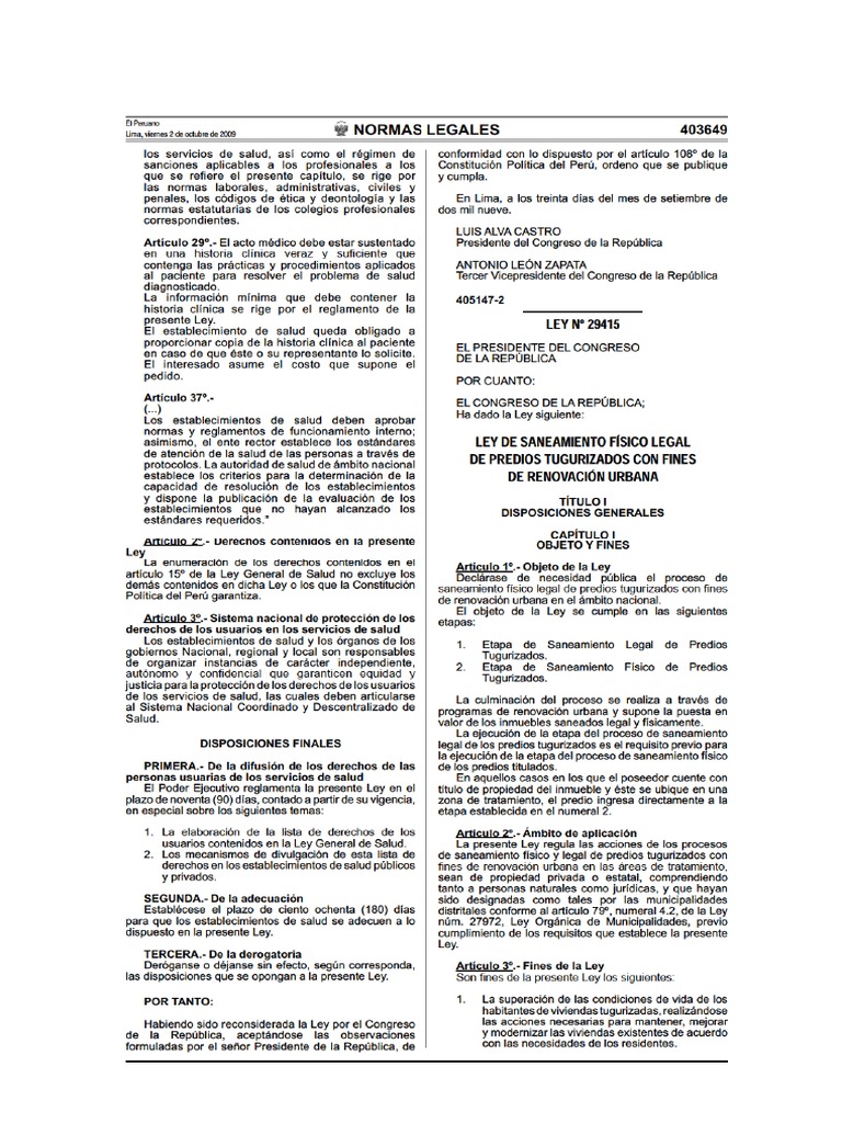 Ley 29415 | PDF