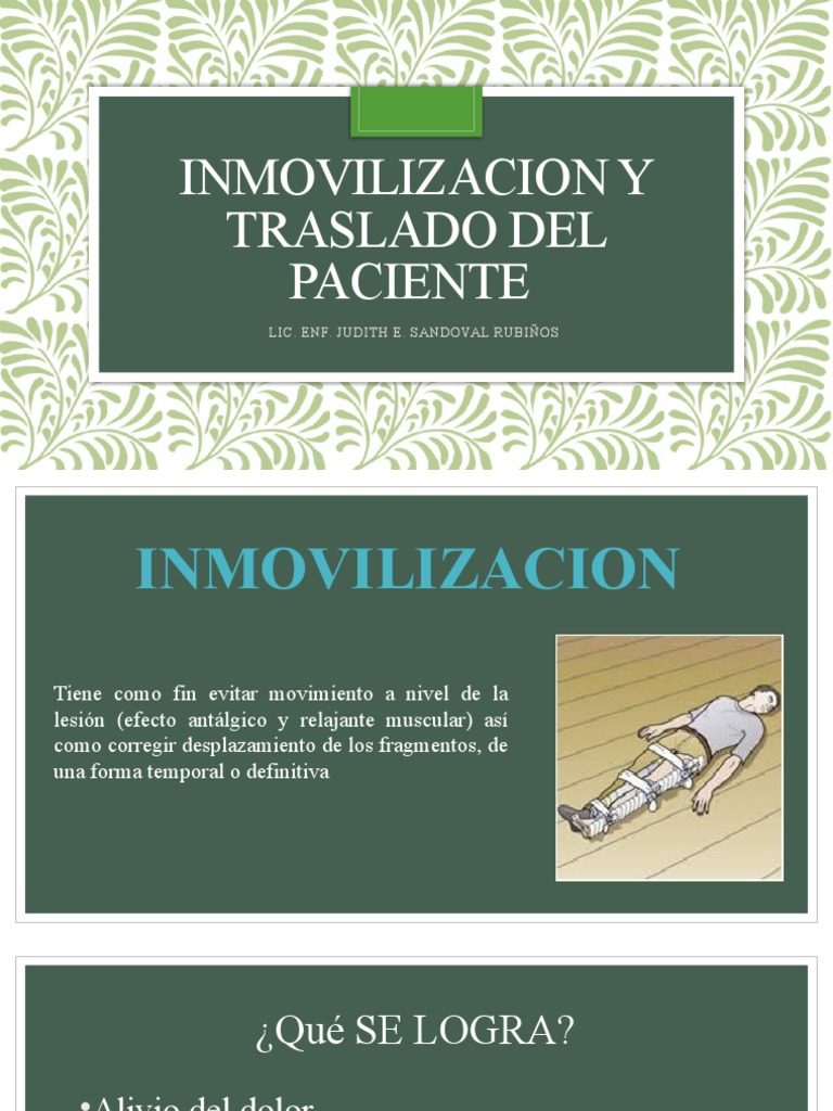 Inmovilizacion y Traslado Del Paciente | PDF