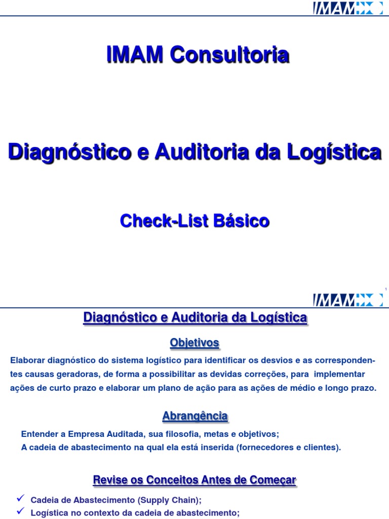 Diagnostico e Auditoria Da Logistica Check List Basico Rev 11 05 07 ...