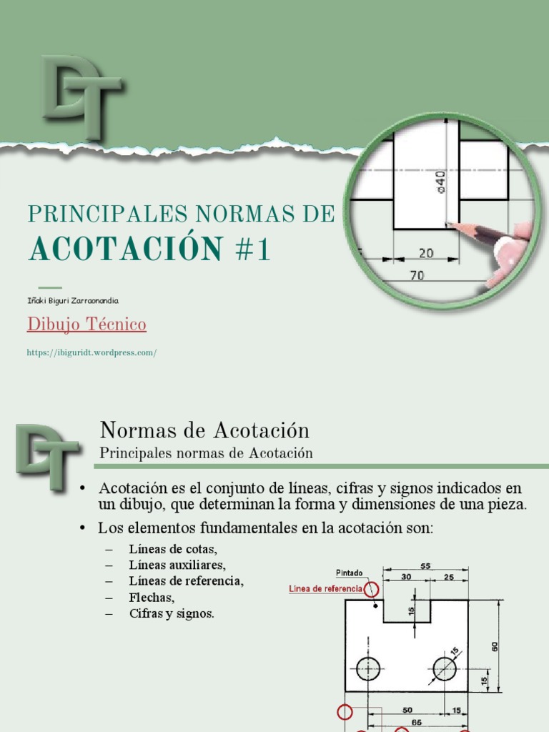 PRINCIPALES NORMAS de ACOTACIÓN #1. Iñaki Biguri Zarraonandia. Dibujo ...