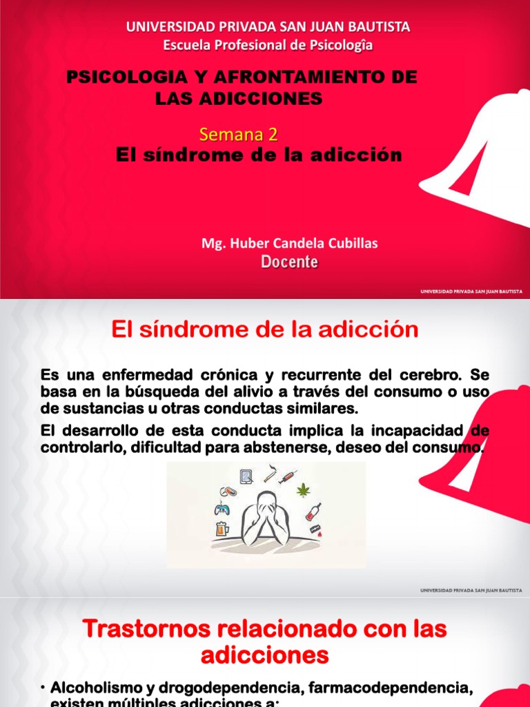 Síndrome de La Adicción | PDF | La dependencia de sustancias | Enfermedades y trastornos humanos