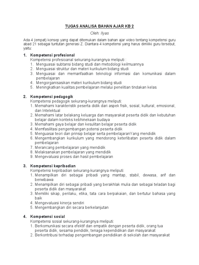 Tugas Analisa Bahan Ajar KB2 | PDF