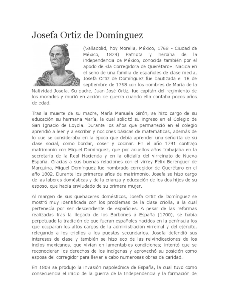 Josefa Ortiz de Domínguez | PDF