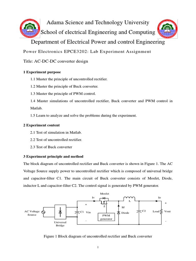 Power Electronics Lab Assignment AC-DC-DC-1-3 | PDF | Rectifier | Power Electronics