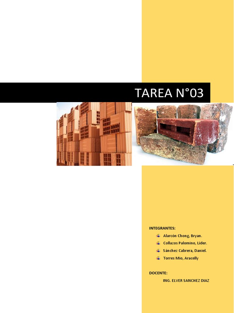 TAREA N°03 | PDF | Albañilería | Hormigón