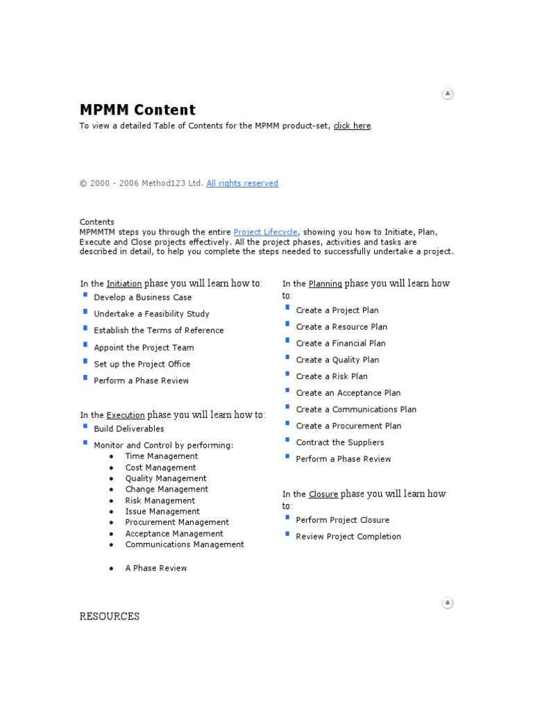 MPMM Content | PDF | Project Management | Procurement