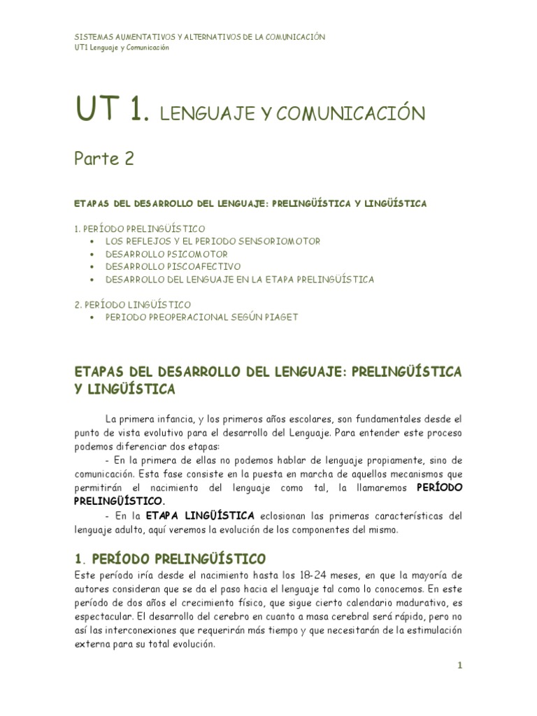 UT1 Parte 2 ETAPAS EN EL DESARROLLO DEL LENGUAJE | Descargar gratis PDF ...