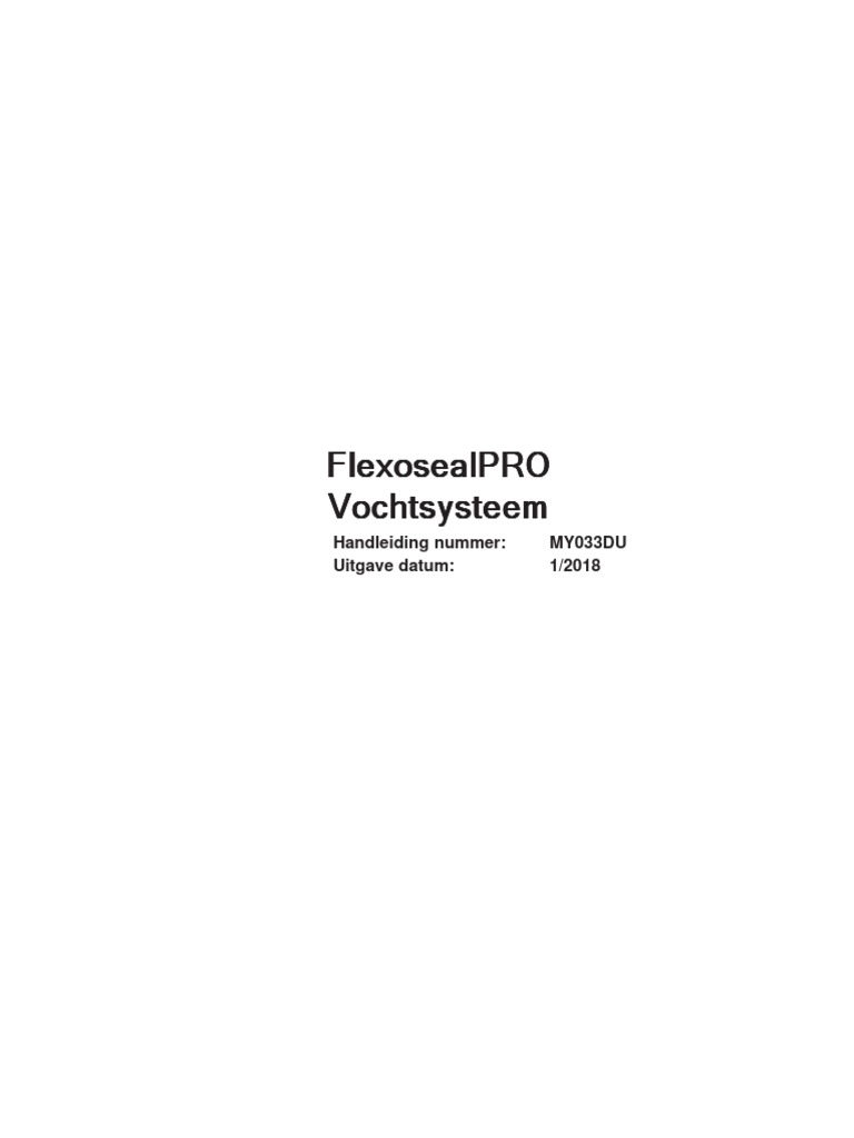 MY033DU (Flexoseal Fluid Handling System-Dutch) | PDF