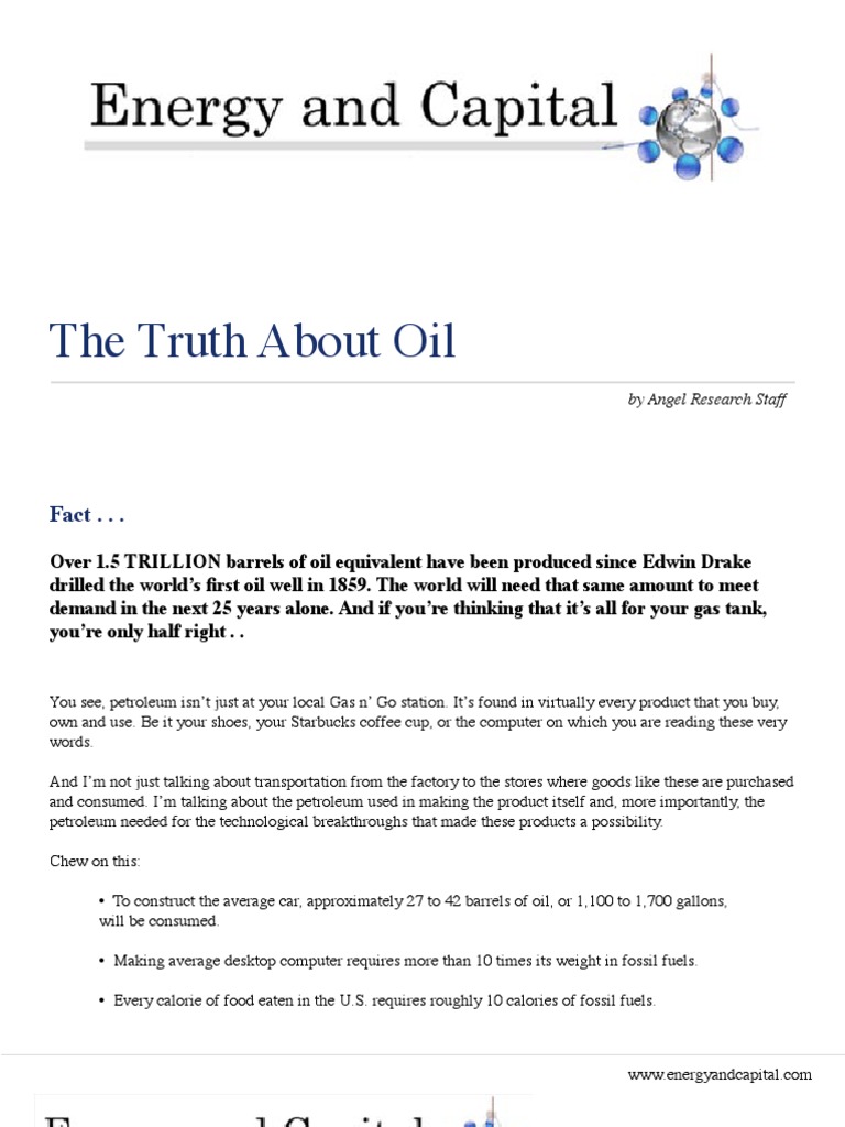 Truth About OIL | PDF | Opec | Petroleum