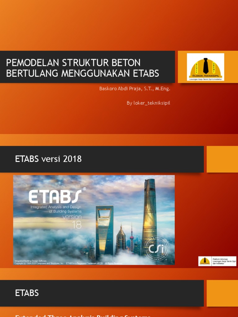 Pemodelan Struktur dengan ETABS 2018 | PDF | Building Engineering | Mechanics